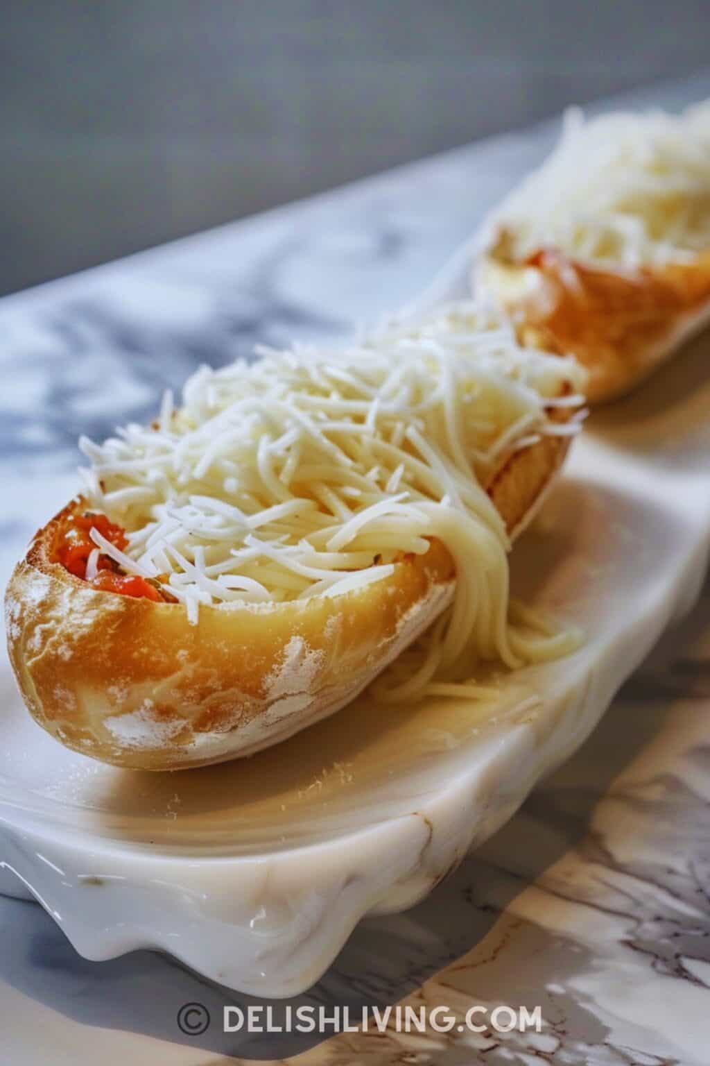 Cheesy Garlic Bread Spaghetti Boats - A Delicious Twist on Leftover ...