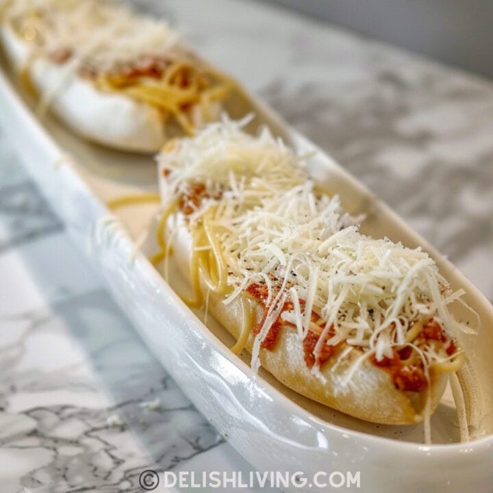 Cheesy Garlic Bread Spaghetti Boats A Delicious Twist On Leftover